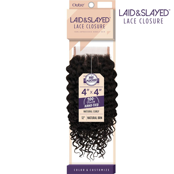 Outre LAID & SLAYED 4″X4″ LACE CLOSURE – NATURAL CURLY – Beauty Collection